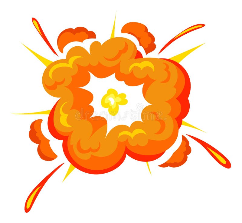 Cartoon Explosion Effect. Colorful Comic Fire Blast Stock Vector ...