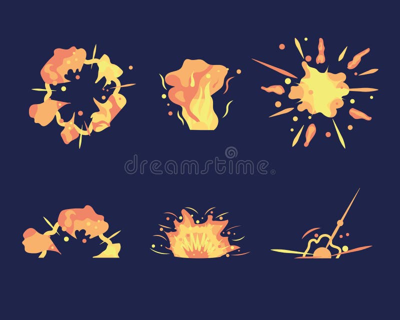 Cartoon explosion set stock vector. Illustration of cartoon - 192173827