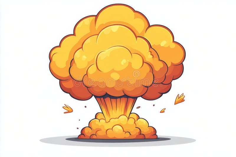 Cartoon Explosion Graphic in Bright Yellow and Orange with Dynamic ...