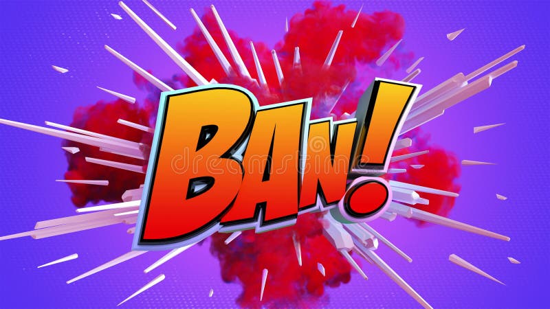 Cartoon Explosion with Message Ban! Stock Footage - Video of abstract ...