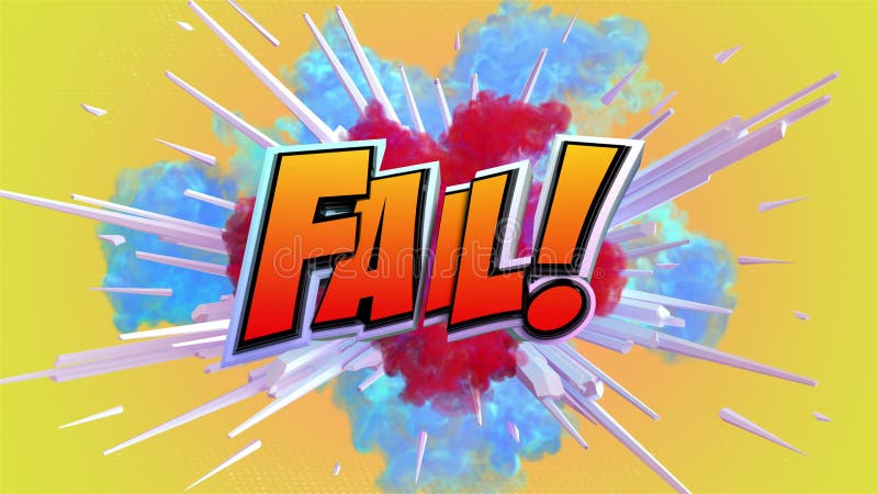 Cartoon Explosion with Message Fail! Stock Video - Video of fiasco ...