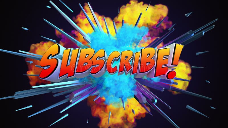 Cartoon Explosion with Message Subscribe! Stock Video - Video of follow ...