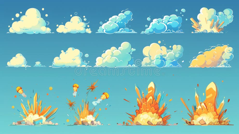 Modern Explosion Sprite Sheet Stock Photos - Free & Royalty-Free Stock ...