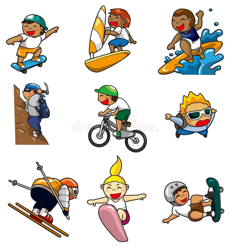 Vector Cartoon Extreme Sport Stock Illustrations – 33,266 Vector ...