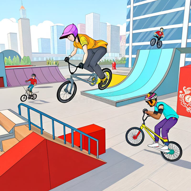 Cartoon Extreme Sports Illustration Stock Illustration - Illustration ...
