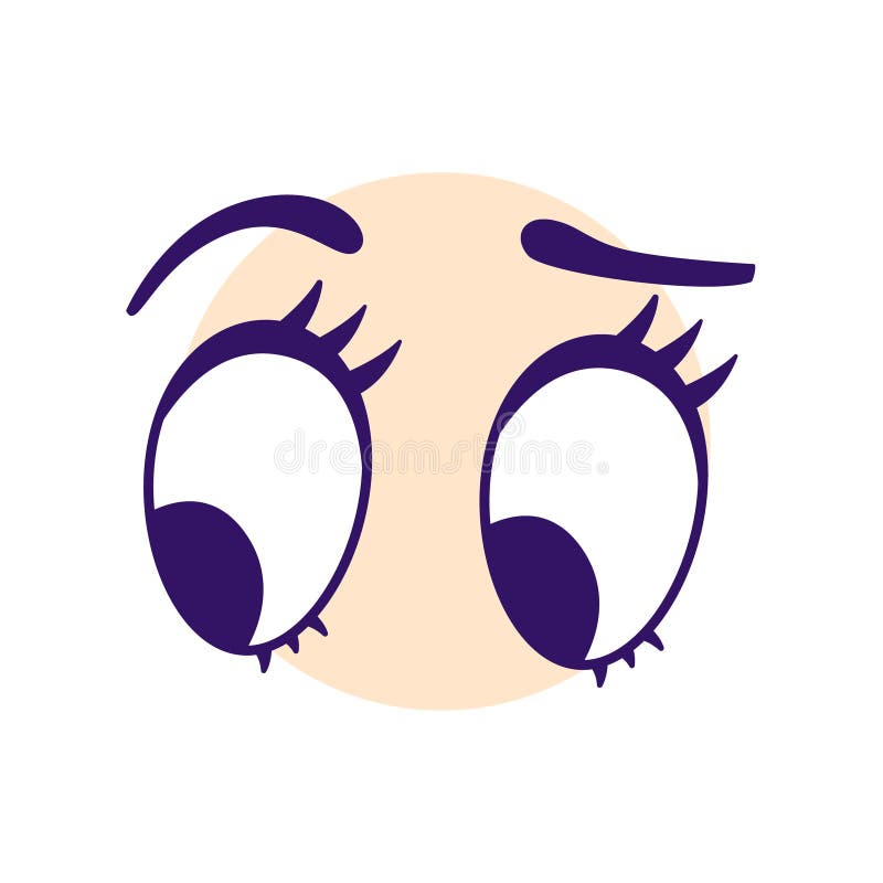 Cartoon Eyes Line Icon. Cartoon Character Expressions Stock Vector ...