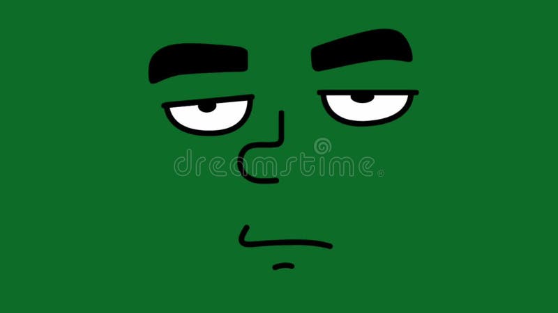 Cartoon Face Animeted Green Screen Stock Footage - Video of happy, eyes ...