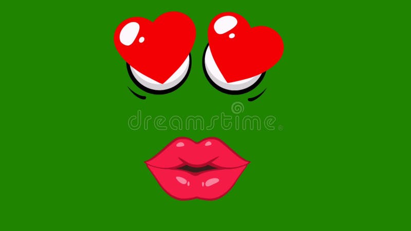 Cartoon face green screen stock video. Video of expressions - 270407711