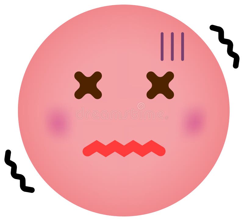 Cartoon Face Emoticon Illustration / Sick, Poor Condition Stock Vector ...