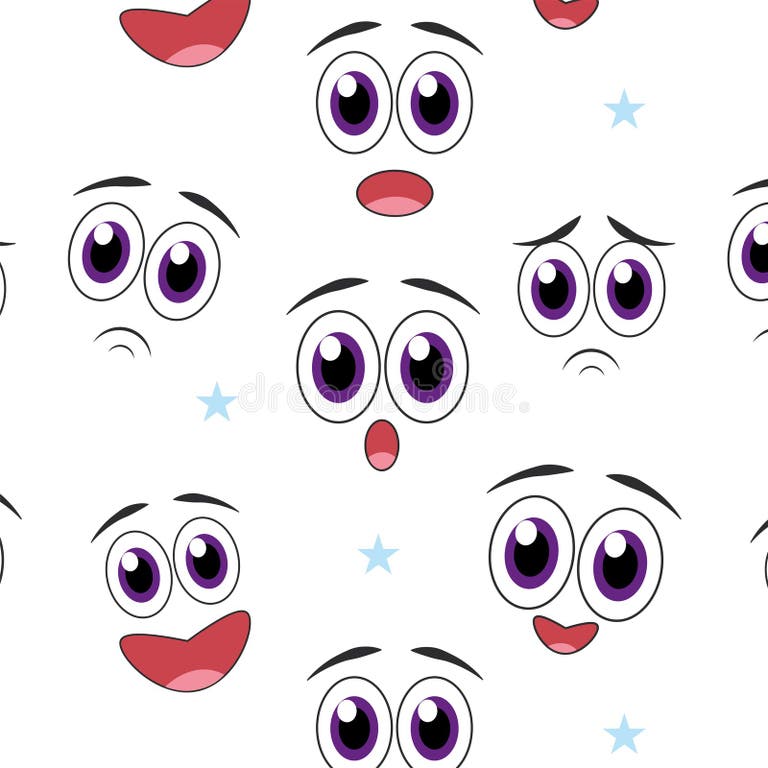 Cartoon Face Expression Background. Vector Stock Illustration ...
