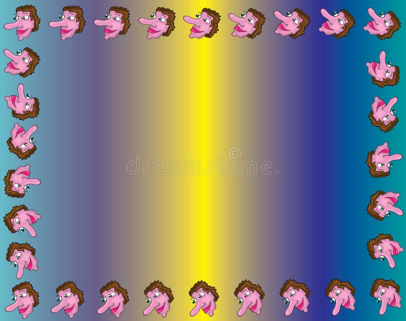 Cartoon face frame stock illustration. Illustration of female - 40133631