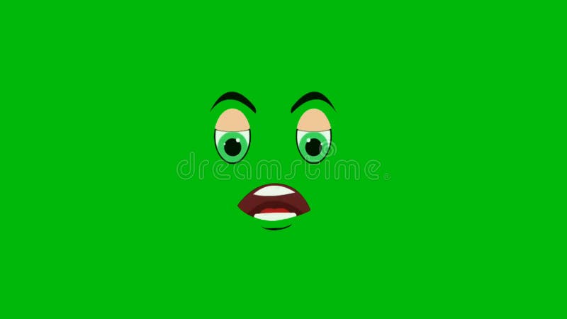 Cartoon Face High Quality Green Screen 4k Bacground Stock Footage ...