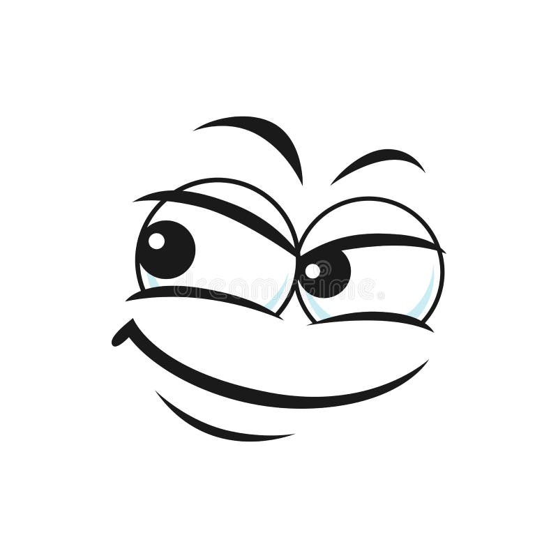 Cartoon Face Intruder Smirk Or Simper Emoji Stock Vector Illustration Of Graphic Design