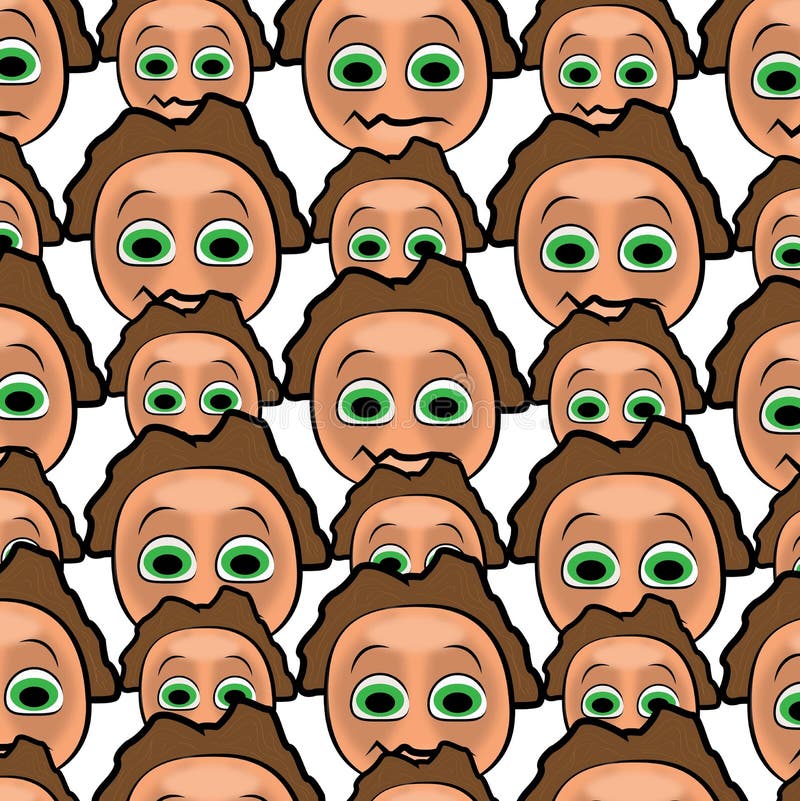 Cartoon face pattern stock illustration. Illustration of period - 40156451