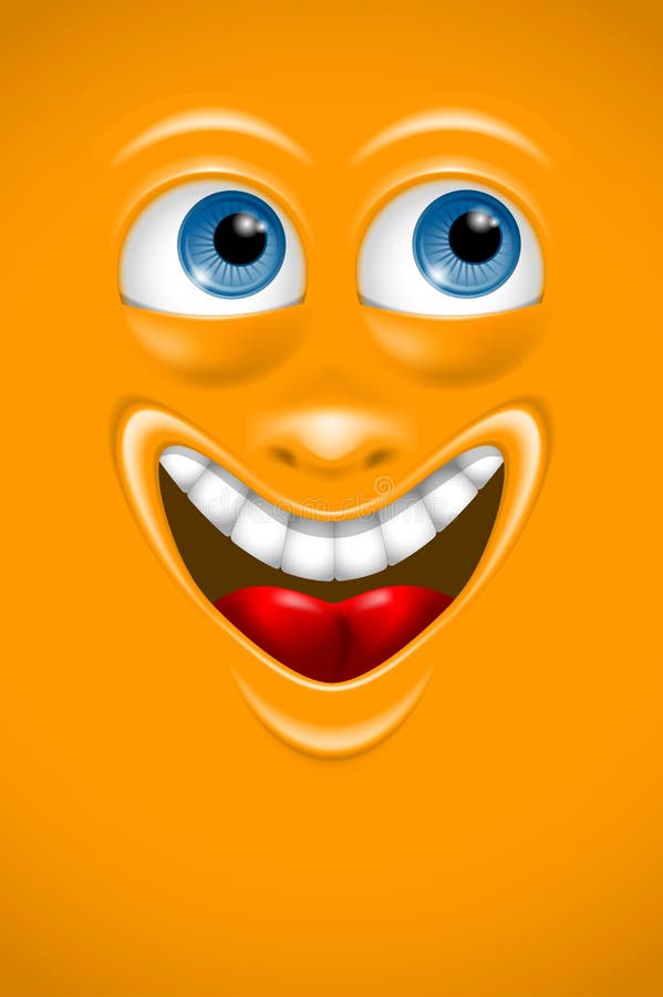 Hungry Emoticon or Emoji Face on Yellow Background. Yummy Yellow Smiley ...