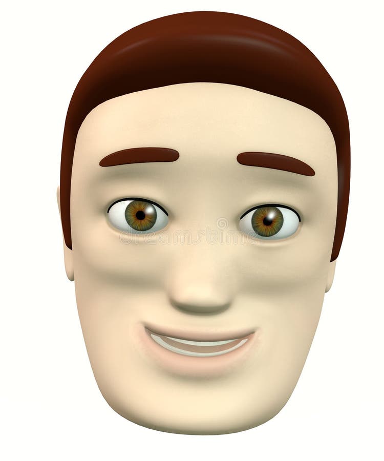 Cartoon face - smiling tom stock illustration. Illustration of render ...