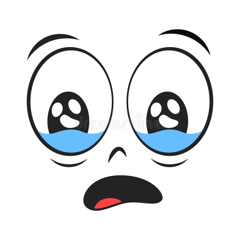 Cartoon Face with Tears Vector Stock Vector - Illustration of eyes ...