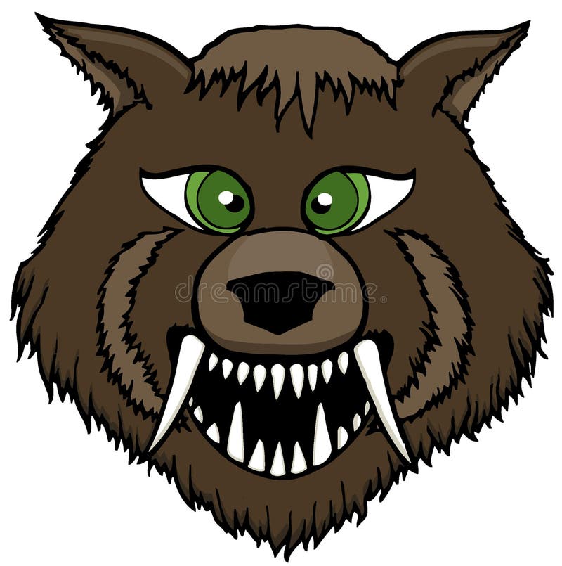Cartoon Face of a Werewolf Monster Stock Vector - Illustration of scary ...