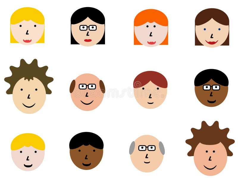Cartoon Faces stock vector. Illustration of group, avatar - 21652990