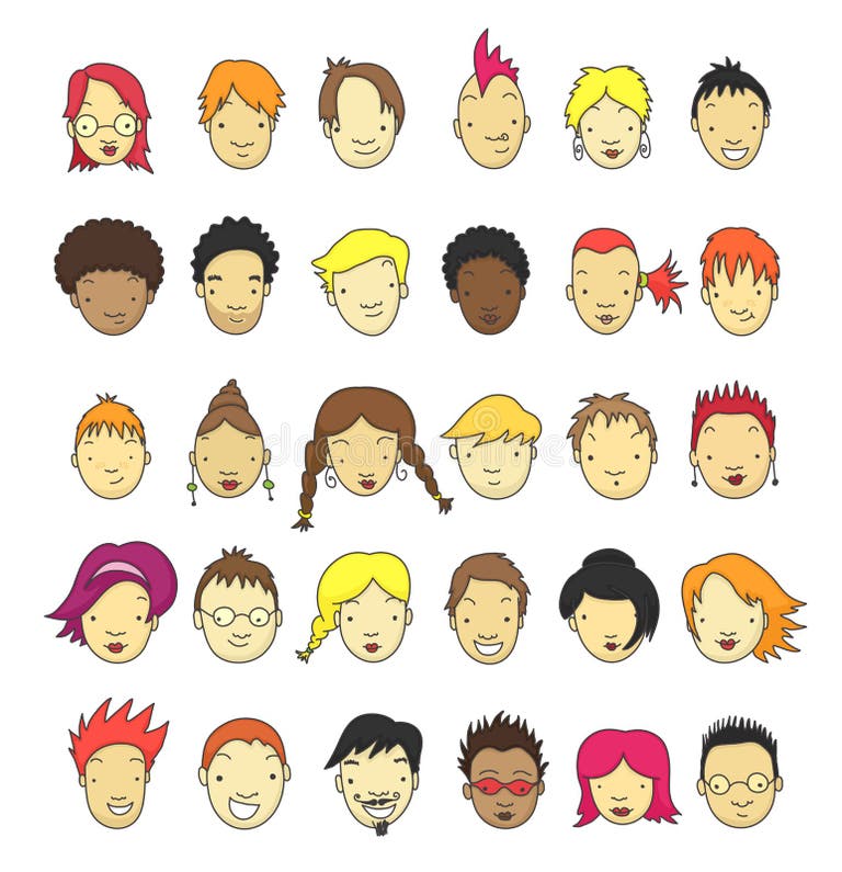 Ethnic Cartoon Faces Stock Illustrations – 1,204 Ethnic Cartoon Faces ...