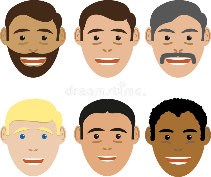 Set of Avatars of Characters Stock Illustration - Illustration of ...