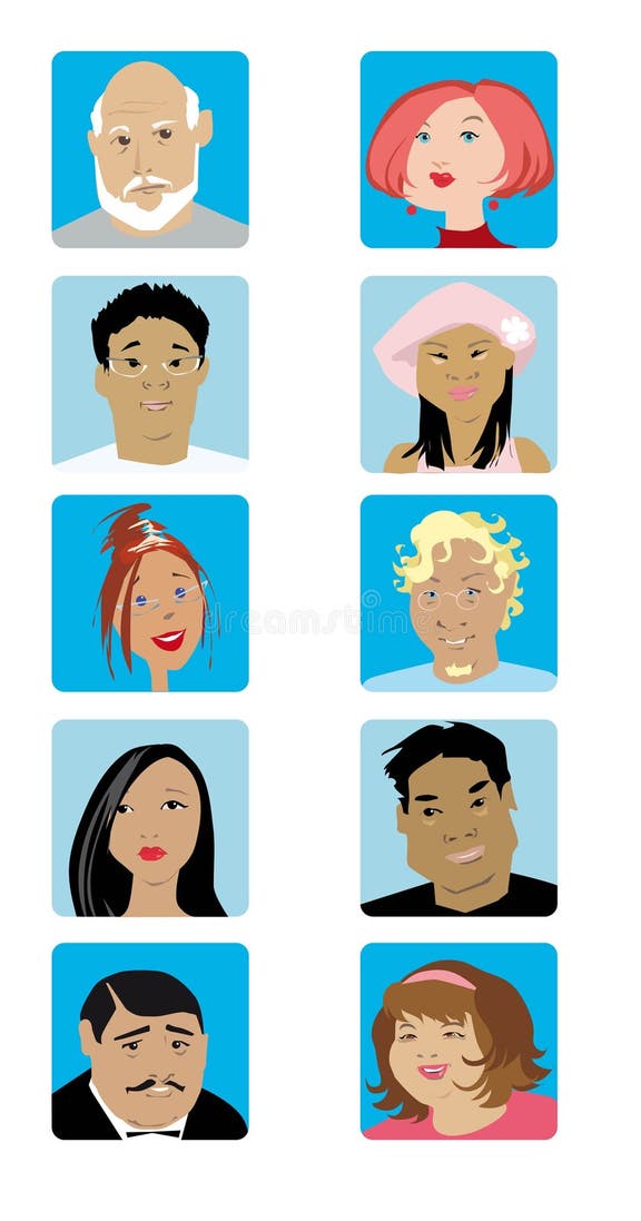 Cartoon Faces Collection stock vector. Illustration of head - 5424300