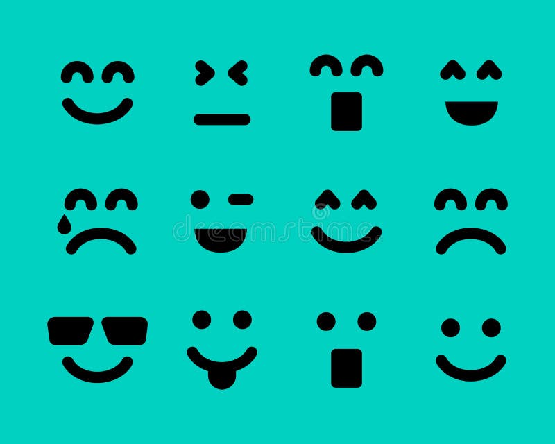 Cartoon Faces with Emotions Stock Vector - Illustration of head, face ...