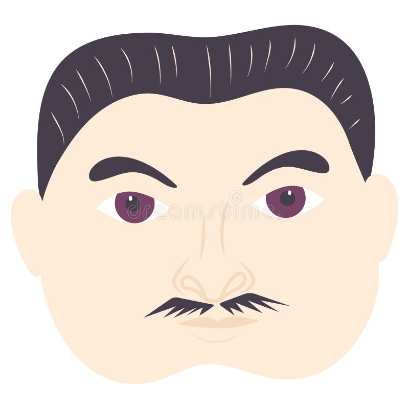 Cartoon Faces of a Man with a Mustache Stock Illustration ...