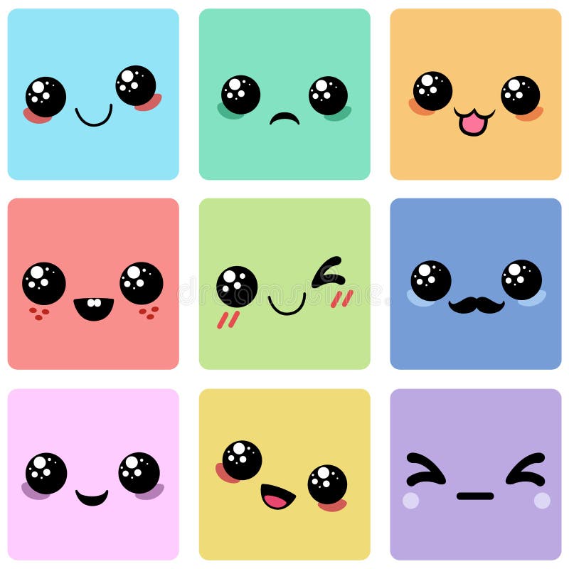 Cartoon Squares Faces Stock Illustrations – 109 Cartoon Squares Faces ...