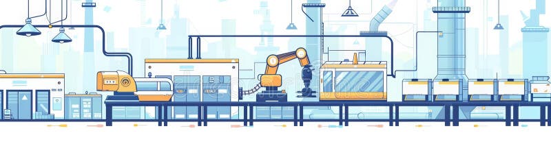 Cartoon of a Factory with Advanced AIdriven Safety Protocols Stock ...