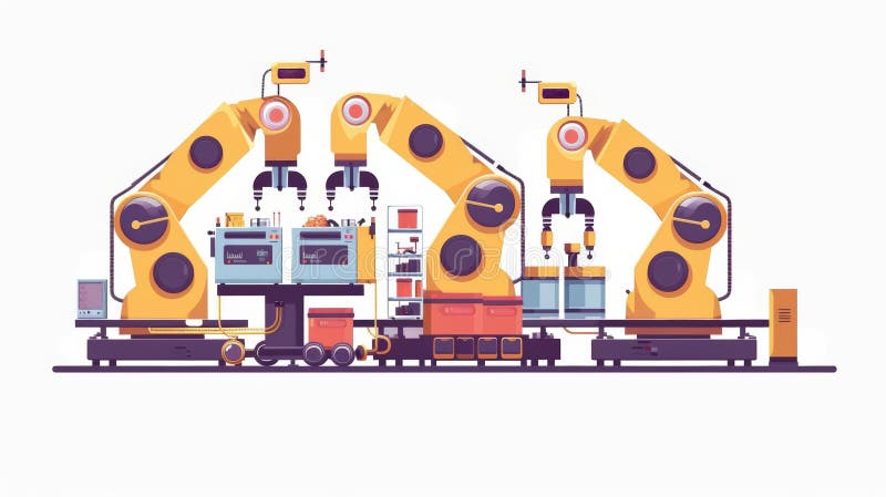 A Cartoon Factory with Robots Ensuring Clean and Safe Production Stock ...