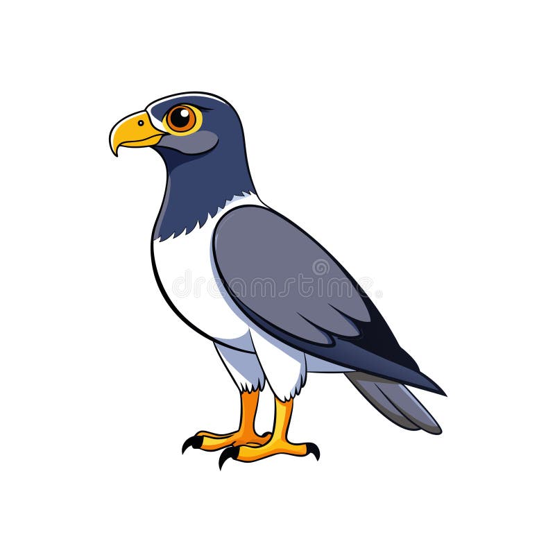 Cartoon Falcon Illustration with Sharp Details in Flat Style Stock ...
