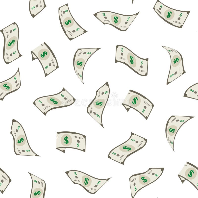 Falling Banknotes. Wealth Money Denominations Rain, Falling Dollar ...