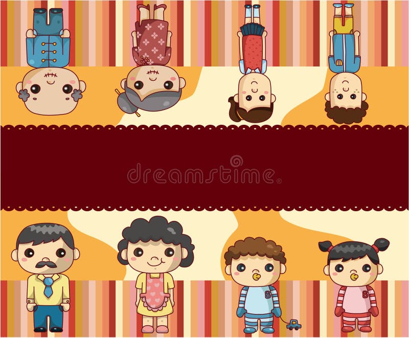 Cartoon family card stock vector. Illustration of card - 19252331