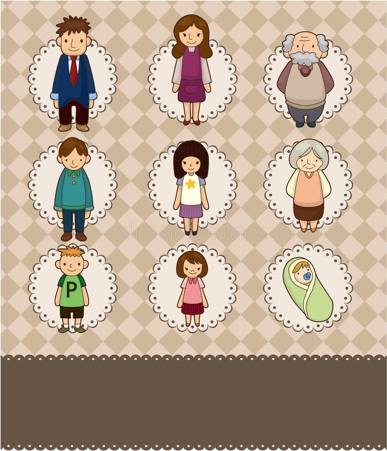 Cartoon family card stock vector. Illustration of engagement - 19559999