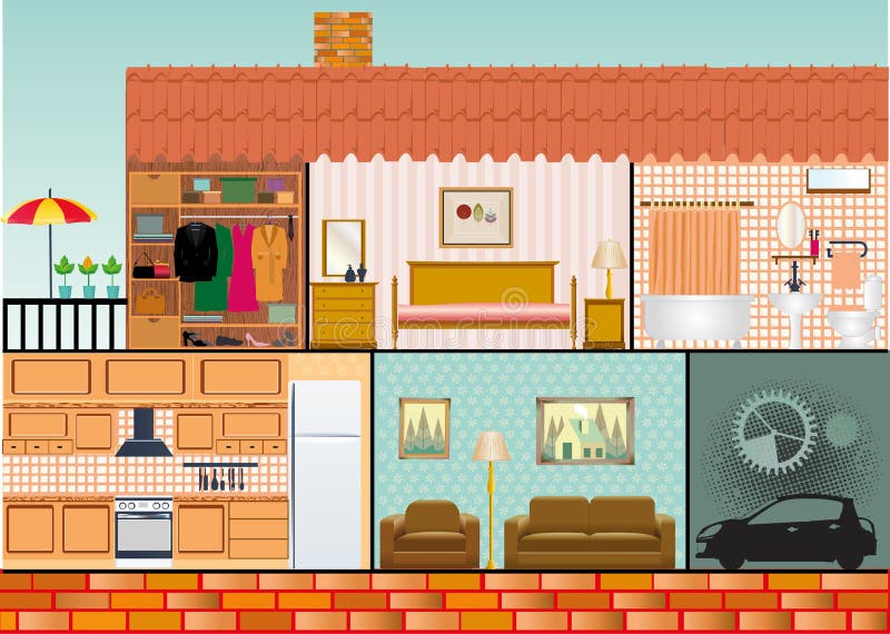 Cartoon Rooms House Stock Illustrations – 527 Cartoon Rooms House Stock ...