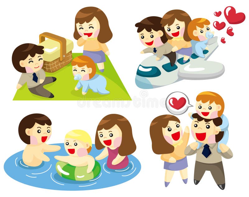 Cartoon family icon set stock vector. Illustration of happy - 19698666
