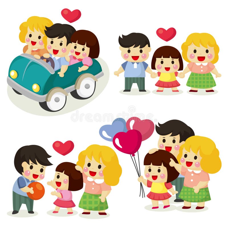 Cartoon family icon set stock vector. Illustration of happy - 19698666
