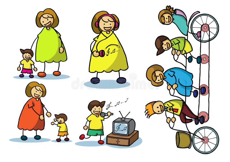 Cartoon Family Vector Illustrator Stock Vector - Illustration of child ...
