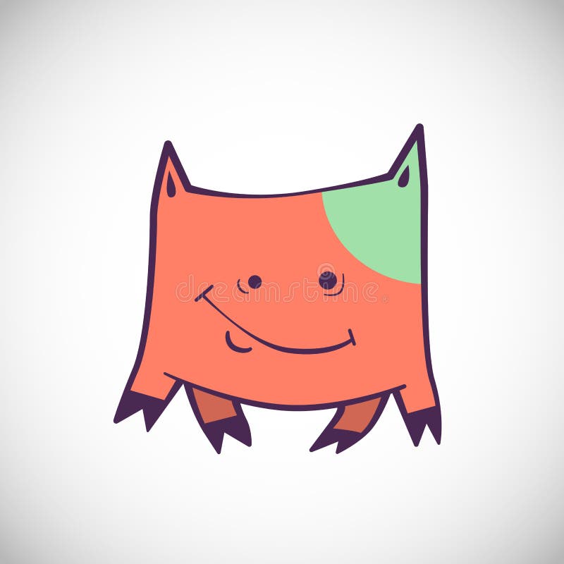 Cartoon of Fantasy Creature with Short Piggy Legs Stock Vector ...