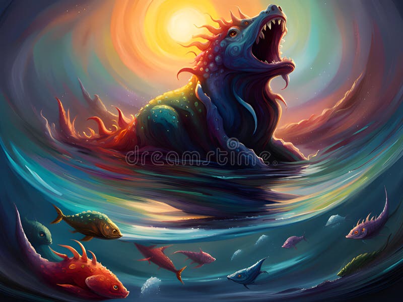 Fantasy Underwater Diver with a Helmet Stock Illustration ...