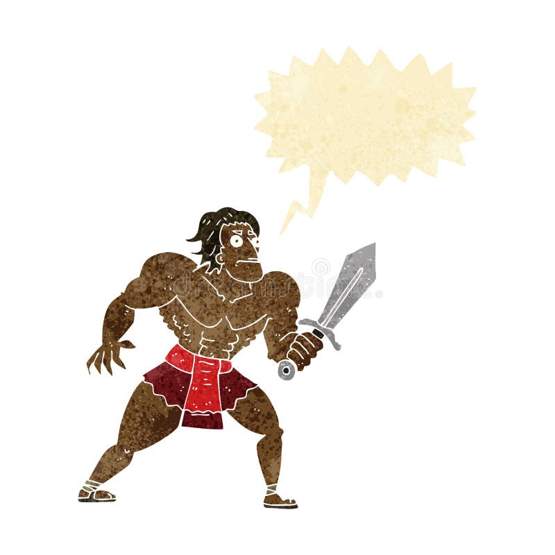 Cartoon Fantasy Hero Man with Speech Bubble Stock Illustration ...