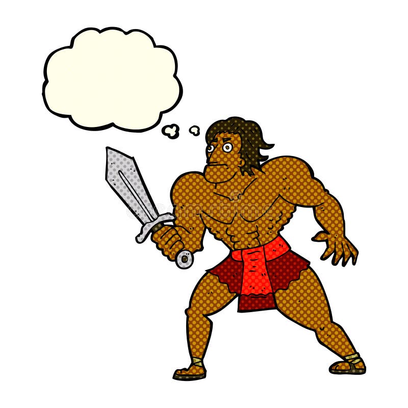 Cartoon Fantasy Hero Man with Speech Bubble Stock Illustration ...