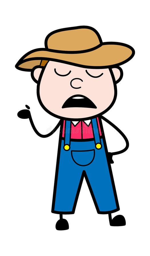 Sad Cartoon Farmer Emotional Face Stock Illustration - Illustration of ...