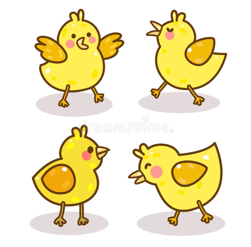 Set Cartoon Chicken Character Vector. Stock Illustration - Illustration ...