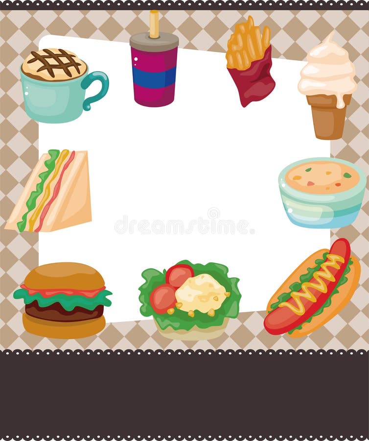 Cartoon fast-food card stock vector. Illustration of decoration - 22324618