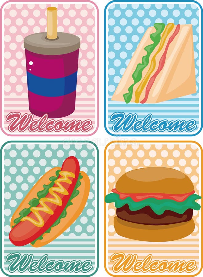 3+ Cartoon fast food card Free Stock Photos - StockFreeImages