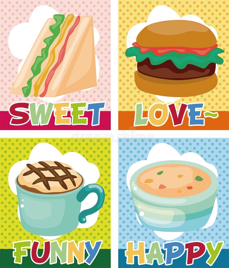 3+ Cartoon fast food card Free Stock Photos - StockFreeImages