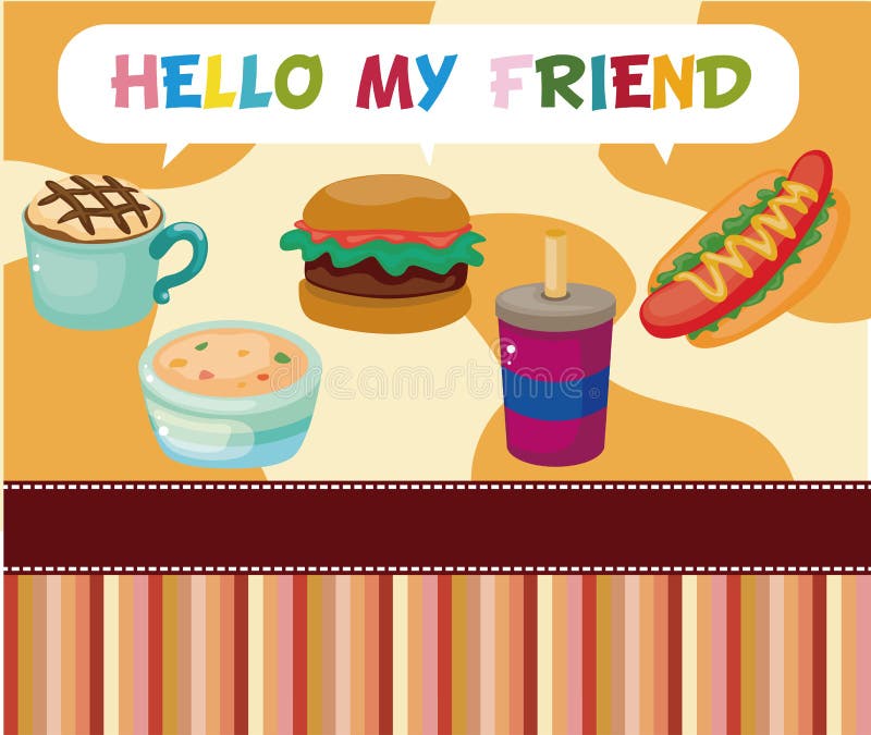 Cartoon fast-food card stock vector. Illustration of food - 22324662