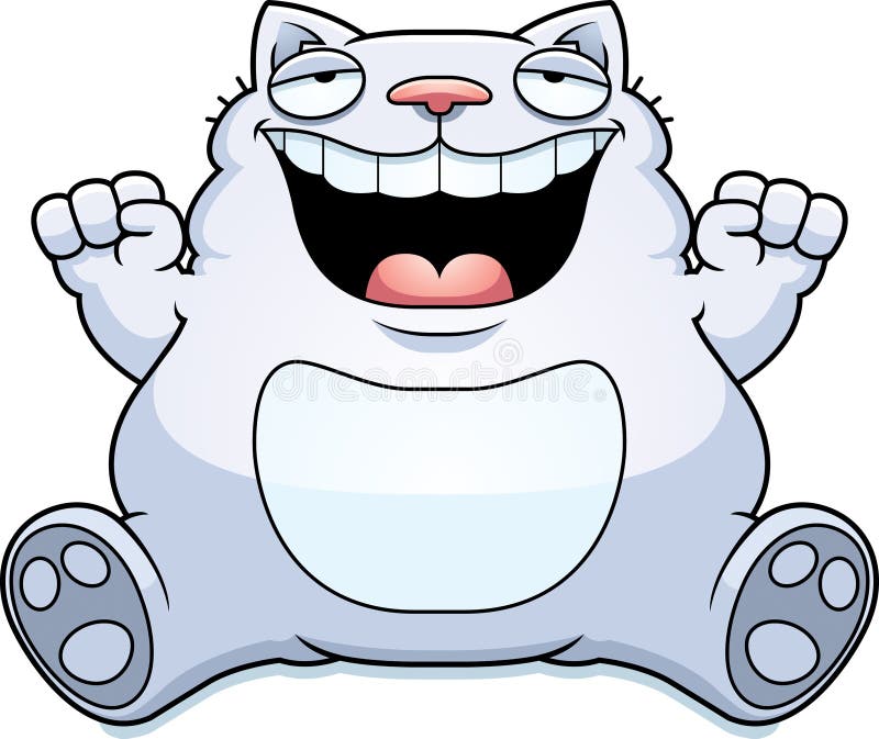 Cartoon Fat Cat Sitting stock vector. Illustration of smiling - 51213757
